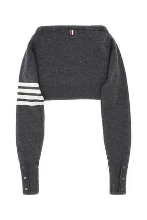 Thom Browne Melange Grey Wool Clutch - Gray