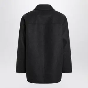 Fendi Double-breasted Caban In Slate Grey Wool