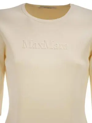 Max Mara Short-sleeved Logo Top - Cream