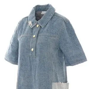 GANNI Patchwork Denim Dress