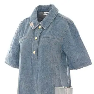 GANNI Patchwork Denim Dress