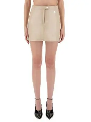 COURREGES Vinyl Mini Skirt Reedition - Cream
