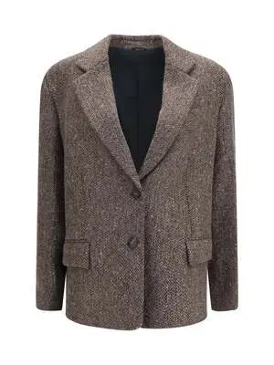Brunello Cucinelli Virgin Wool Blend Jacket - Brown