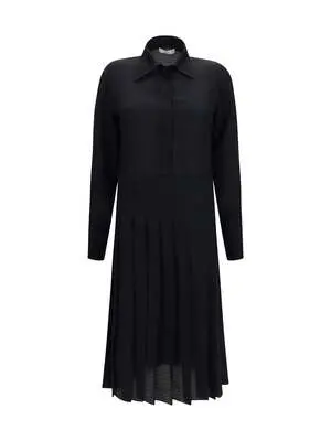 Fendi Long Jacquard Silk Dress - Black