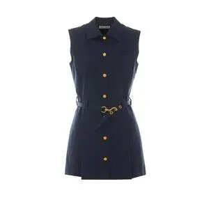 Miu Miu Logo Mini Dress - Blue