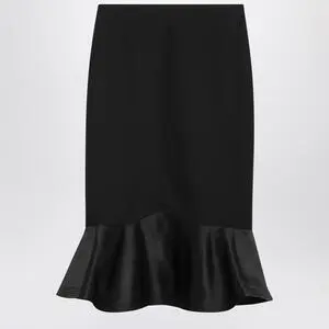 Fendi Grain De Poudre Wool Skirt - Black