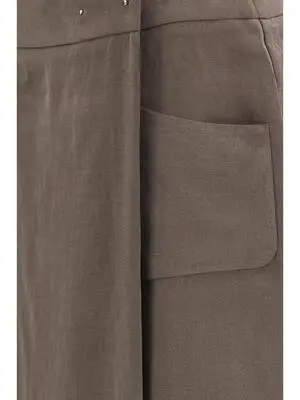 Giorgio Armani Silk And Wool Wrap Skirt - Brown