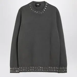 Fendi Grey Wool And Cashmere Jumper - Green