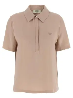 Fendi Silk Polo Shirt - Pink