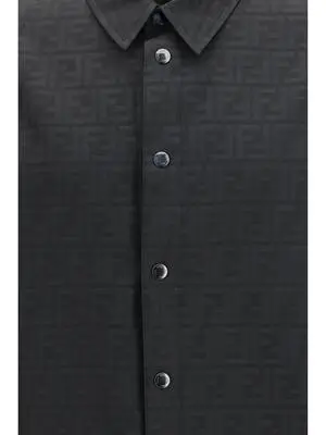 Fendi Ff Jacquard Nylon Shirt - Black