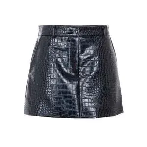 Sportmax Gleba Alligator Effect Paint Mini Skirt - Black