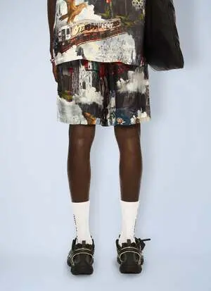 Off-White World Paint Viscose Bowling Shorts