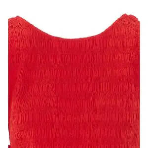 GANNI Smocked Cotton Top