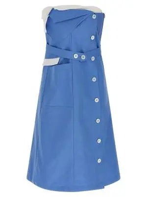 Miu Miu Deconstructed Mini Dress - Blue