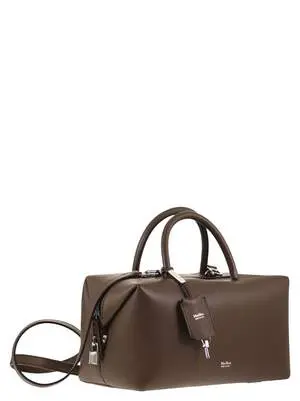Max Mara Holdallm Medium Satchel In Natural Leather - Brown
