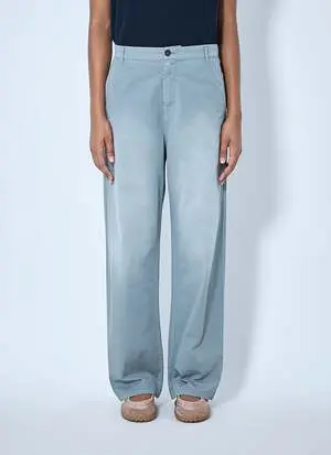 Miu Miu Garment-dyed Twill Pants - Gray