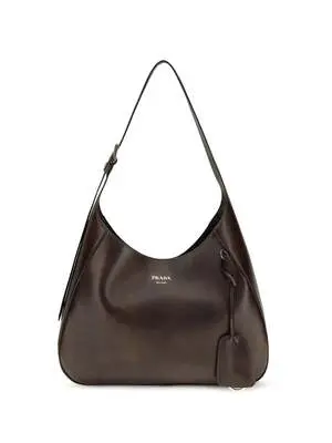Prada Boogie Leather Shoulder Bag - Brown