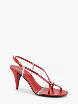 Versace Metallic Leather Sandals With Medusa Logo On The Front - Gold