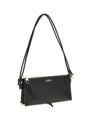 Loewe Joya Clutch Bag In Calfskin - Black