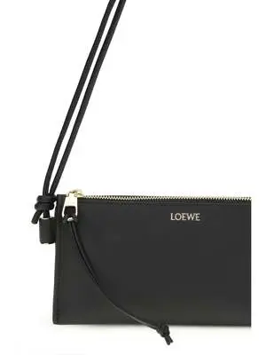 Loewe Joya Clutch Bag In Calfskin - Black