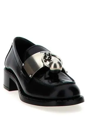 Prada Smoked Brushed Leather Loafers