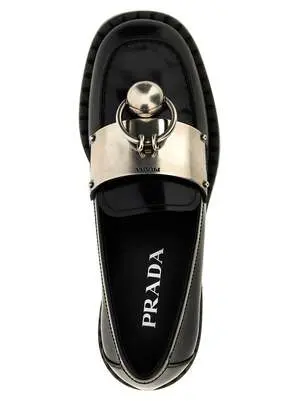 Prada Smoked Brushed Leather Loafers