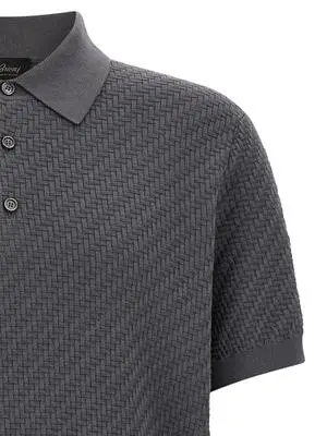 Brioni Cashmere And Cotton Polo Shirt - Multicolor