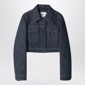 Fendi Cropped Denim Jacket - Blue