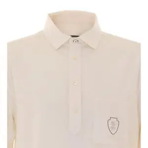Brunello Cucinelli Logo Polo With Pocket - White