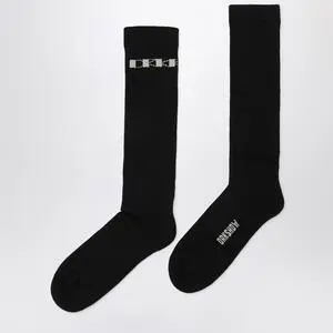 Rick Owens Cotton Socks With Logo - Black