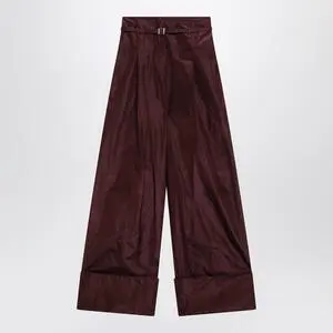 Fendi Burgundy Taffeta Trousers - Red