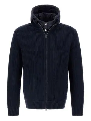 Herno Hooded Zip-up Knitwear - Multicolor