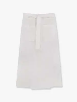 TOTEME Tie-waist Cotton And Linen Skirt - White