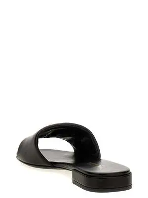 Prada Logo Leather Sandals
