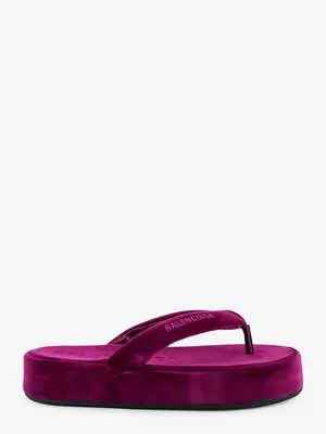 Balenciaga Jet Lag Stretch Velvet Sandals - Purple