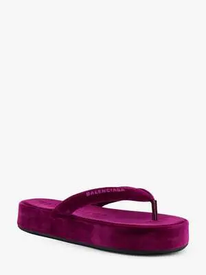 Balenciaga Jet Lag Stretch Velvet Sandals - Purple