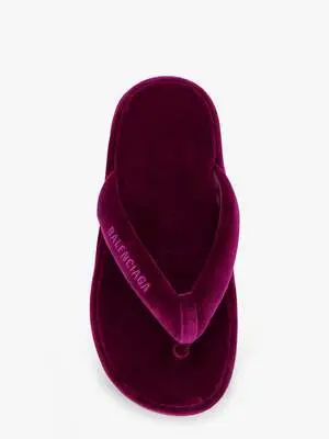 Balenciaga Jet Lag Stretch Velvet Sandals - Purple