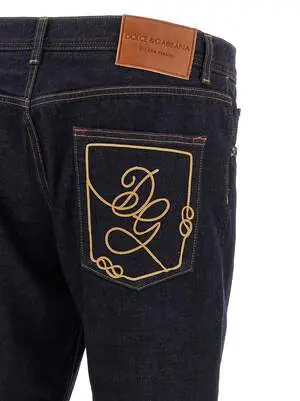 Dolce & Gabbana Embroidered Jeans - Blue