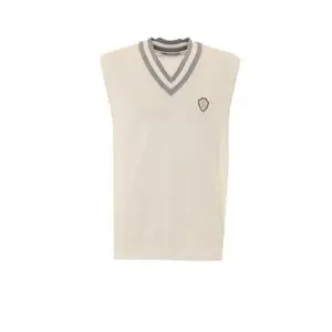 Brunello Cucinelli Knit Logo Vest - White