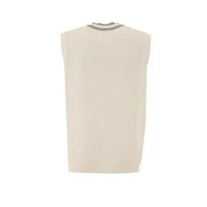 Brunello Cucinelli Knit Logo Vest - White