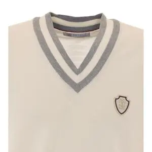 Brunello Cucinelli Knit Logo Vest - White