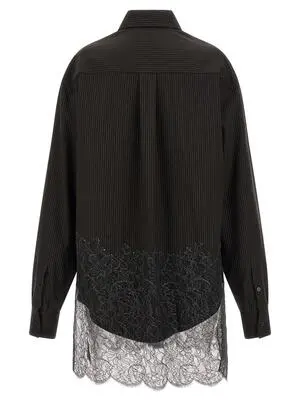 Fendi Wool And Lace Shirt - Brown