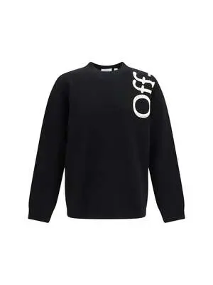 Off-White Vertical Bookish Logo Knit Crewneck - Black