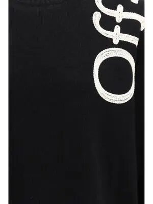 Off-White Vertical Bookish Logo Knit Crewneck - Black