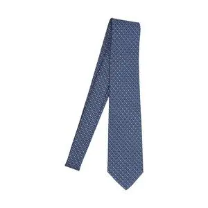 FERRAGAMO Equestrian Print Silk Tie - Blue