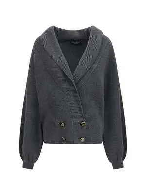 Dolce & Gabbana Cropped Shawl Collar Cardigan - Gray