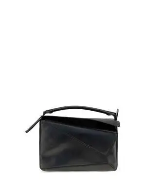 Loewe Large Paper-effect Calfskin Puzzle Handbag - Black