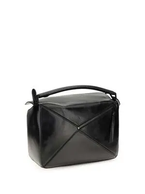 Loewe Large Paper-effect Calfskin Puzzle Handbag - Black