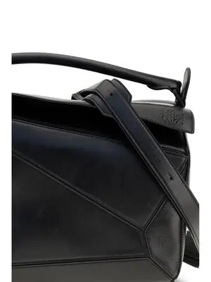 Loewe Large Paper-effect Calfskin Puzzle Handbag - Black