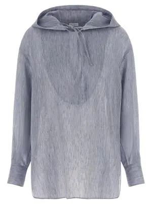 Brunello Cucinelli Hooded Shirt - Blue